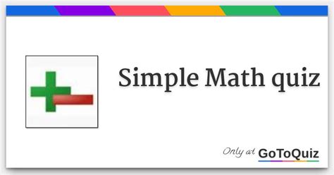 Simple Math Quiz