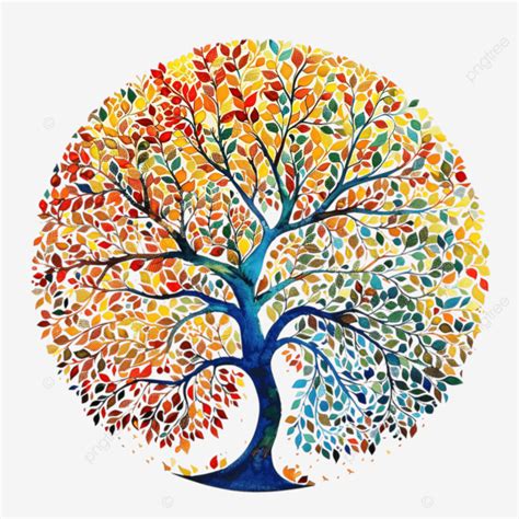 영성과 삶의 연속성을 묘사하는 생기 넘치는 나무 나무 화려한 뿌리 Png 일러스트 및 이미지 에 대한 무료 다운로드 Pngtree