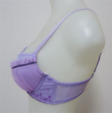 Yahoo オークション B パープル フリルレース カップブラジャ