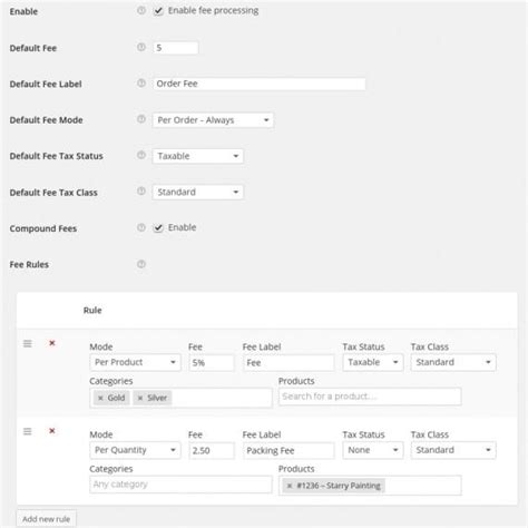 Woocommerce Product Fees And Cart Fees