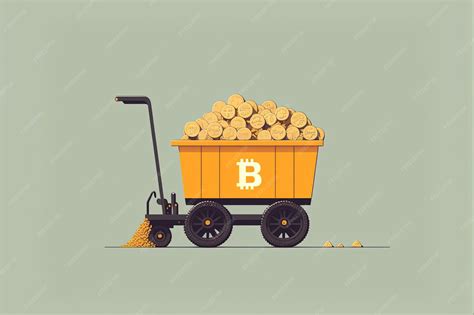 Premium Ai Image Mine Cart Full Of Bitcoins With Background Ai Digital Illustration