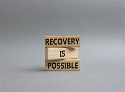 Recovery Is Possible Symbol Concept Words Recovery Is Possible On Wooden Blocks Beautiful Grey