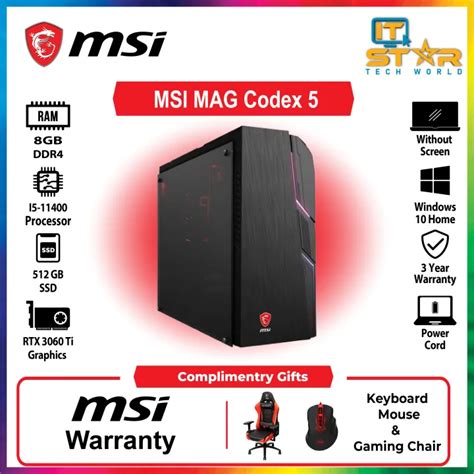 Msi Mag Codex Tg I F Gb Ram Gb Ssd Rtx Ti Laptop Win Lazada