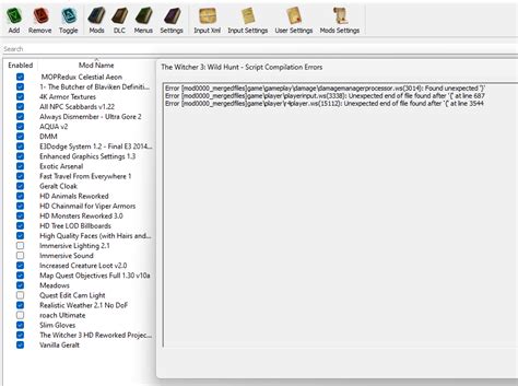 help with script merger r witcher