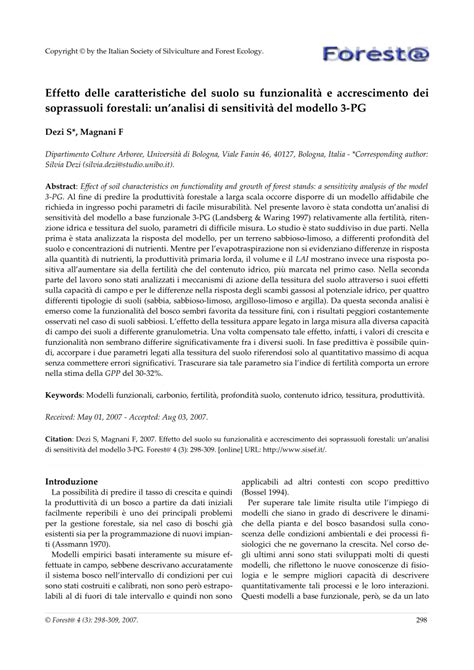 PDF Effects Of Soil Characteristics On Functionality And Growth Of Forest Stands A