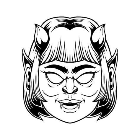 Premium Vector Scary Devil Girl Mascot Illustration