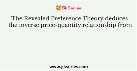 The Revealed Preference Theory Deduces The Inverse Price Quantity
