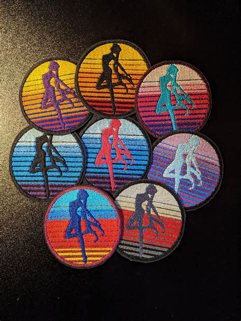 Sailor Synthwave Moon Silhouette Embroidered Sew On Patch Etsy