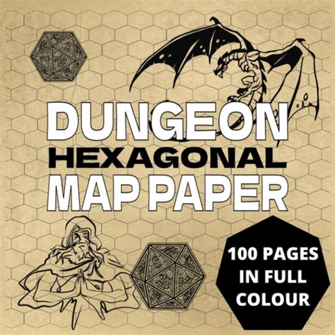Dungeon Hexagonal Map Paper 100 Pages Of Coloured Old Parchment