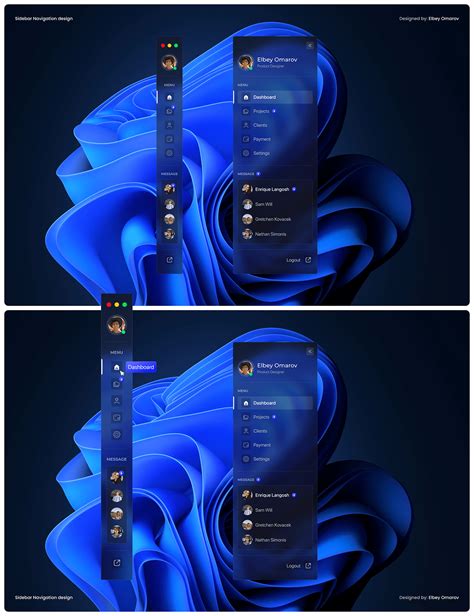 Sidebar Navigation Behance