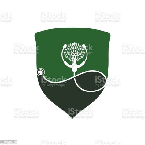 건강 청진기 벡터 로고 디자인 나무 아이콘 벡터 디자인의 청진기 0명에 대한 스톡 벡터 아트 및 기타 이미지 0명 개념 개념과 주제 Istock