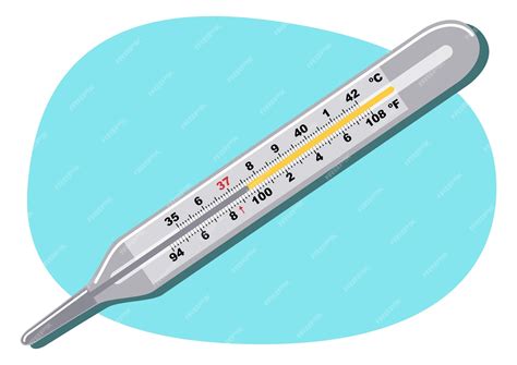 Premium Vector Clipart Of A Medical Mercury Thermometer