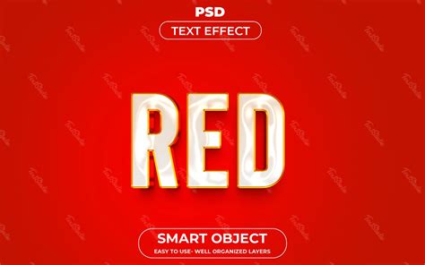 Red Metallic Text Effect Photoshop Premium Psd File