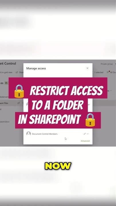 🔒 Restrict Access To A Sharepoint Folder In Minutes🔒 Youtube
