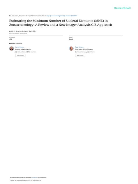 Estimating The Minimum Number Of Skeletal Elements Pdf
