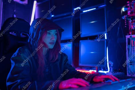 Hack Program Concept Professional Woman Hacker Using Keyboard Send Hack Program Concept Professional Woman Hacker Using Keyboard Send