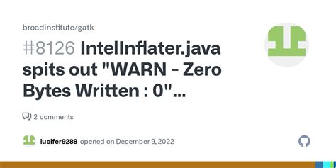 Intelinflaterjava Spits Out Warn Zero Bytes Written 0 Whenever