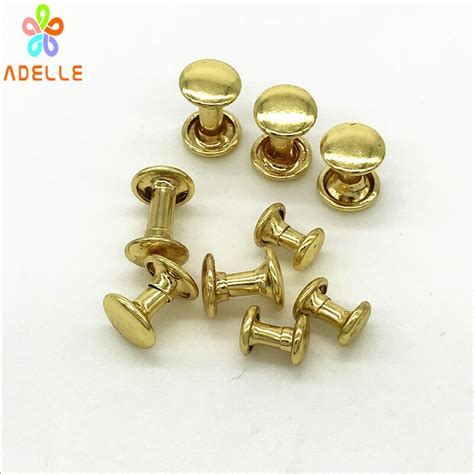 50 Sets 100 Solid Brass Rivets Double Cap Rivets Grandado