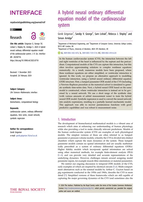 Pdf A Hybrid Neural Ordinary Differential Equation Model Of The