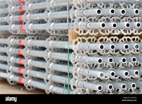 Details Stack Of Scaffolding For Construction Stock Photo Alamy