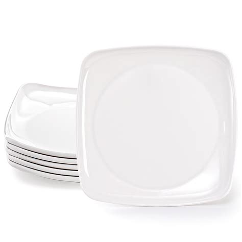 Fasmov 6 Pack 105 Melamine Sqaure Dinner Plates