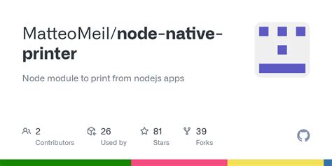 Github Matteomeil Node Native Printer Node Module To Print From Nodejs Apps