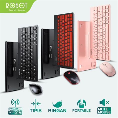 Jual Robot Km3000 Keyboard Mouse Wireless Usb Receiver Mini Portable Combo Set Shopee Indonesia