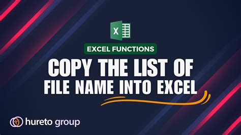 How To Copy File Names From Folders To Excel Sheet Hureto Group Youtube