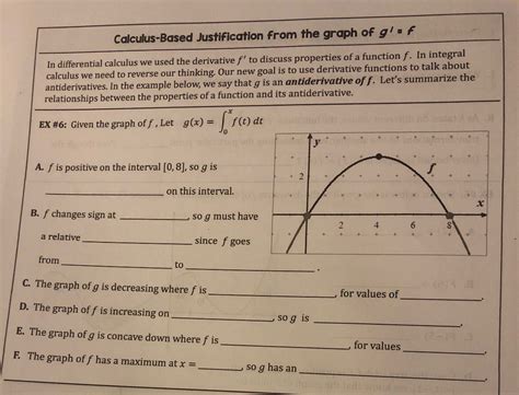 solved calculus based justification from the graph of g f