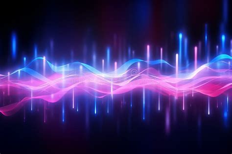 Data Transfer Concept Abstract Background With Pink Blue Glowing Neon