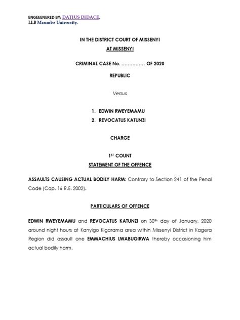 A Sample Of Charge Sheet With More Than 62794432 Pdf