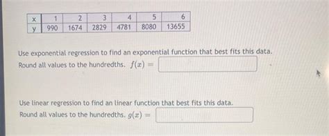 Solved Use Exponential Regression To Find An Exponential