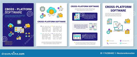 Cross Platform Software Brochure Template Layout Vector Illustration 176288482