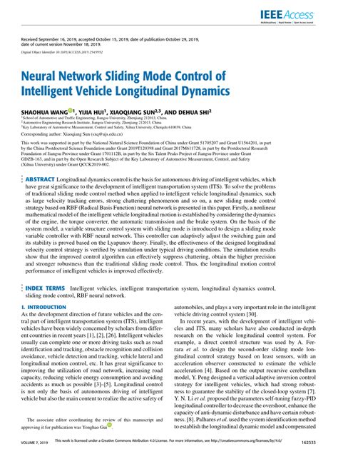 Pdf Neural Network Sliding Mode Control Of Intelligent Vehicle