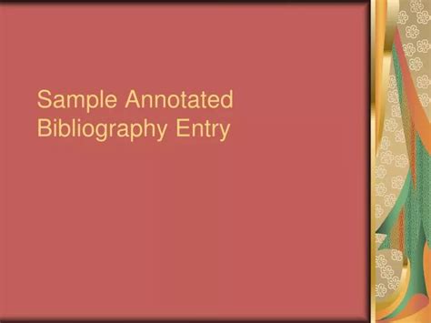 Ppt Sample Annotated Bibliography Entry Powerpoint Presentation Free Download Id2995712