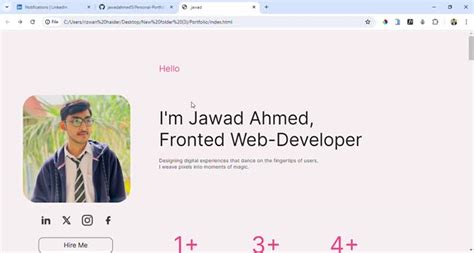 Jawad Ahmed On Linkedin Portfolio Webdeveloping Html Css