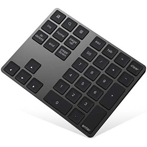 Bluetooth Numeric Keypad Rechargeable Aluminum 34 Key Number Pad Slim