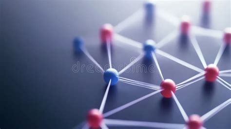 Molecular Network With Interconnected Nodes And Links In 3d Space