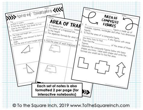 Area Of Polygons Interactive Notebook To The Square Inch
