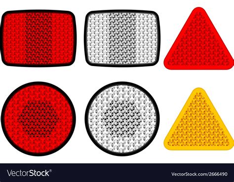 Safety Reflectors Red White Orange Royalty Free Vector Image