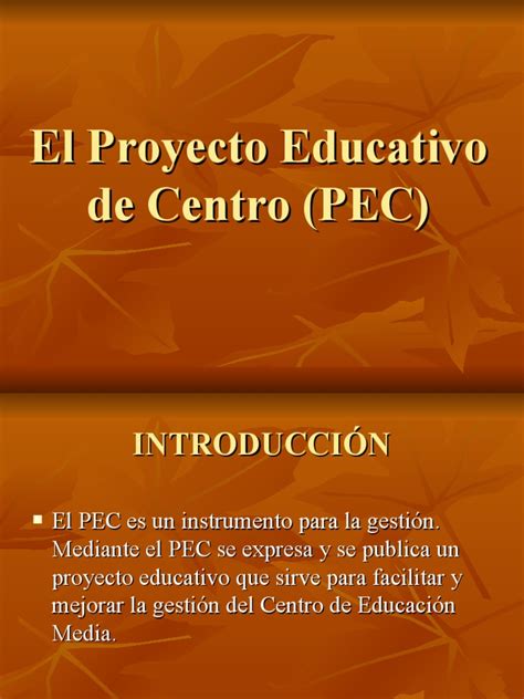 El Proyecto Educativo De Centro Pec Descargar Gratis Pdf Maestros