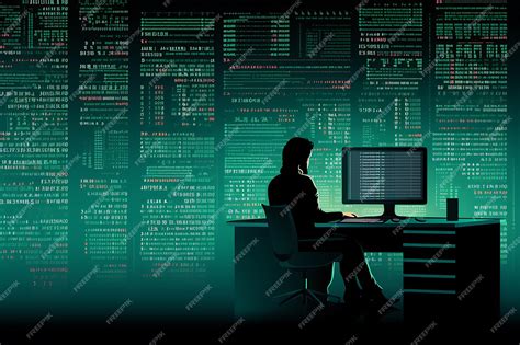 Premium Photo Programming Background With Person Working With Codes On Computer