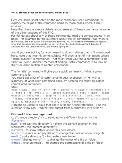 Unix Commands Pdf Command Line Interface Computer File