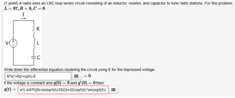 Solved 1 Point A Radio Uses An LRC Loop Series Circuit Chegg Com