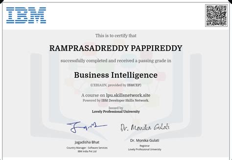 Ibmcep Cebia1in Certificate Lovely Professional University