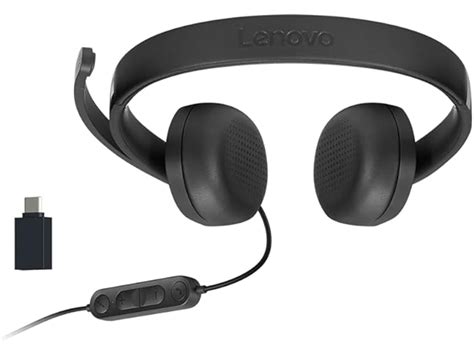 Amazon Com Lenovo Usb A Usb C Wired Stereo Headset Lightweight Noise Cancelling In Line