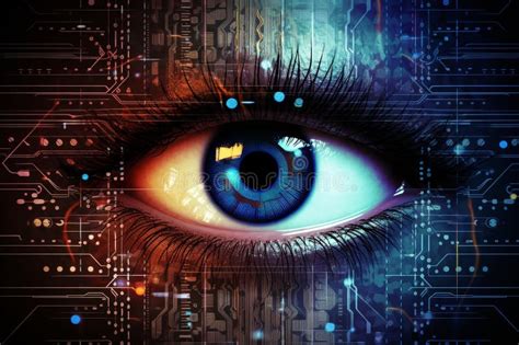 concept of cyber security awareness vs hacker and ai stock illustration