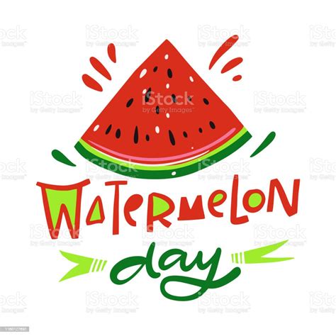 수박의 날 문구입니다 동기 부여 손으로 그려진 벡터 레터링 흰색 배경에 격리 0명에 대한 스톡 벡터 아트 및 기타 이미지 0명 8월 과일 Istock
