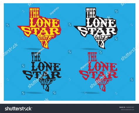 Texas Nickname Lone Star State Typography Stock Vector Royalty Free