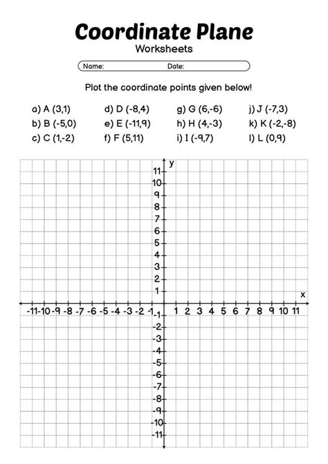 Fun Coordinate Plane Worksheet Coordinate Plane Worksheets Teaching